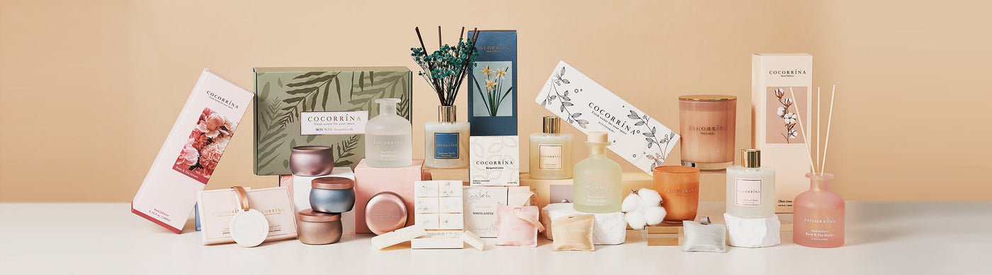 Cocorrína Apple Cider Reed Diffuser Set w Preserved Baby's Breath