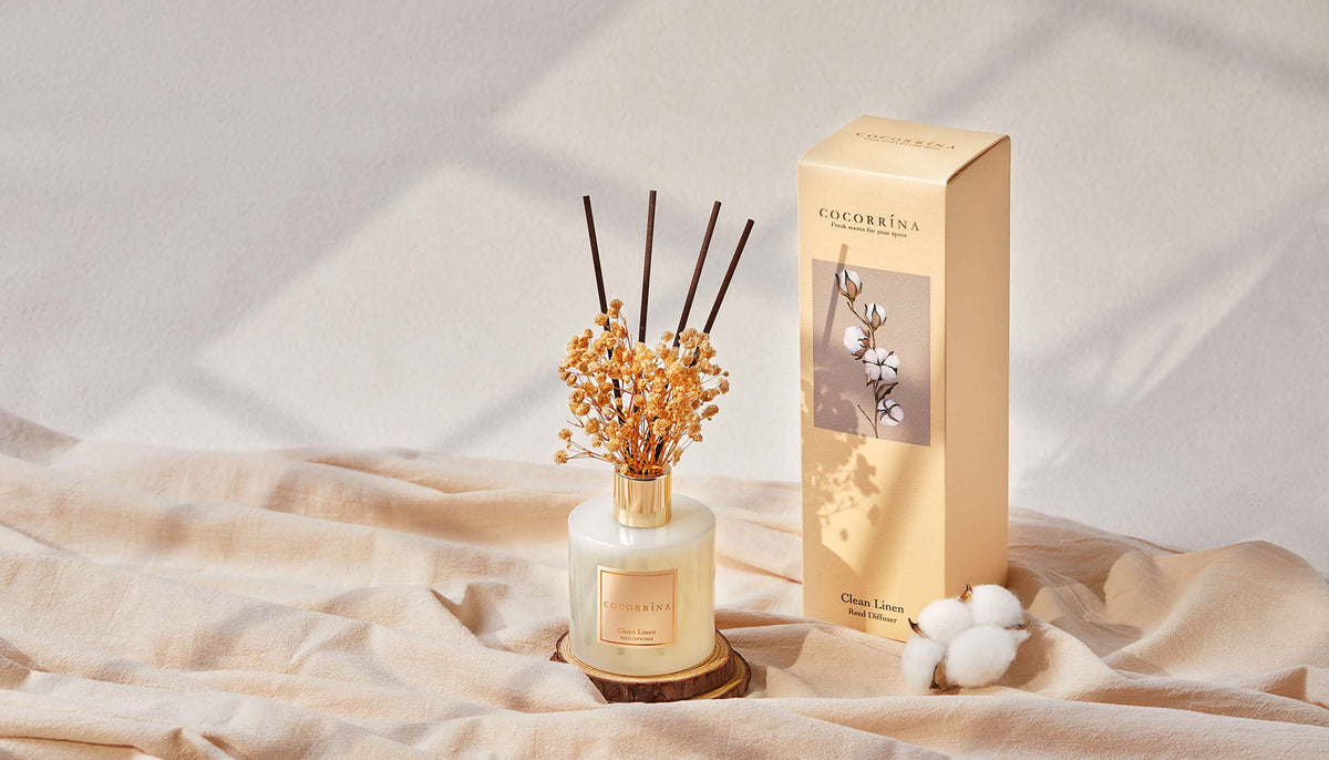 Cocorrína Clean Linen Reed Diffuser Set