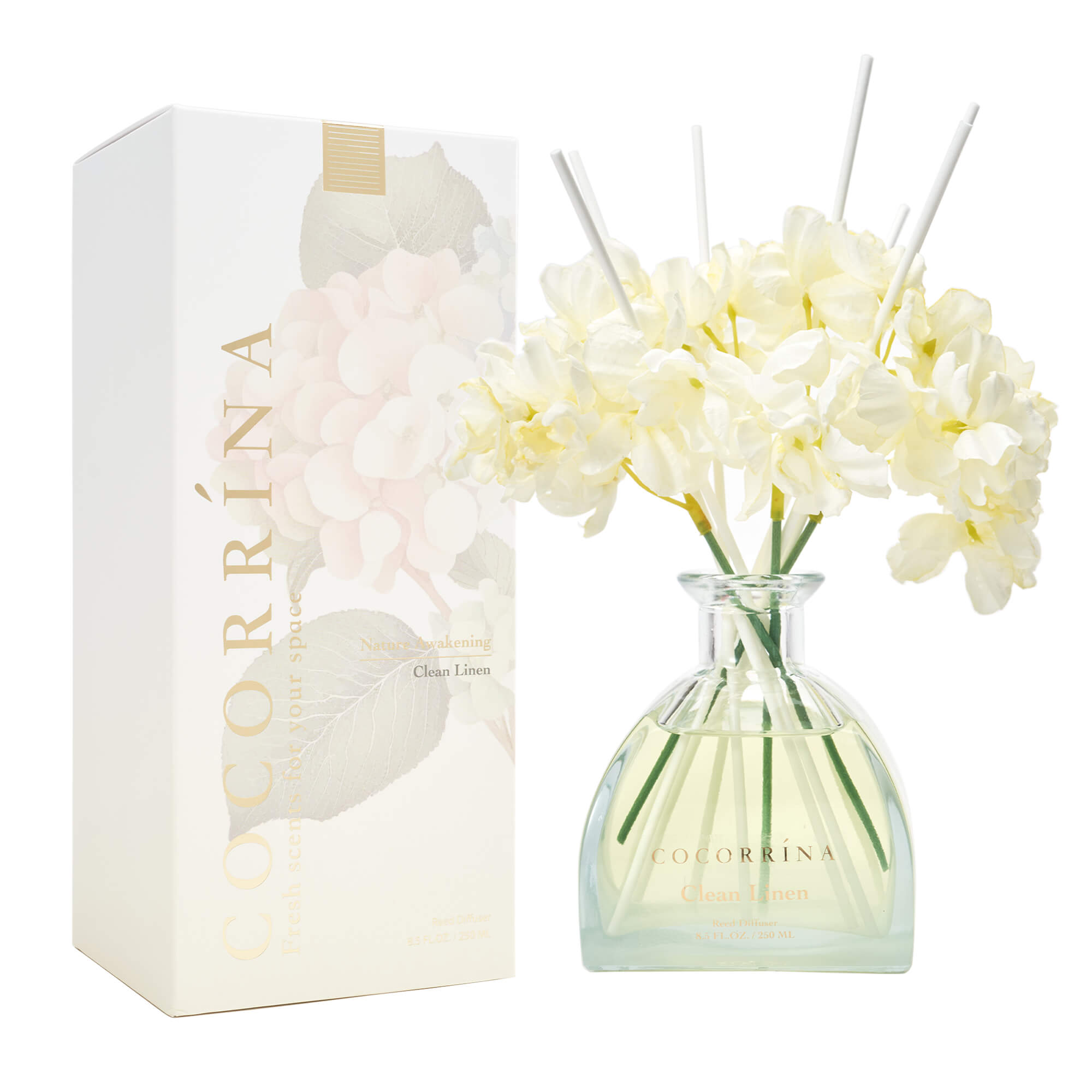 COCORRÍNA Clean Linen Simple Luxe Reed Diffuser Set