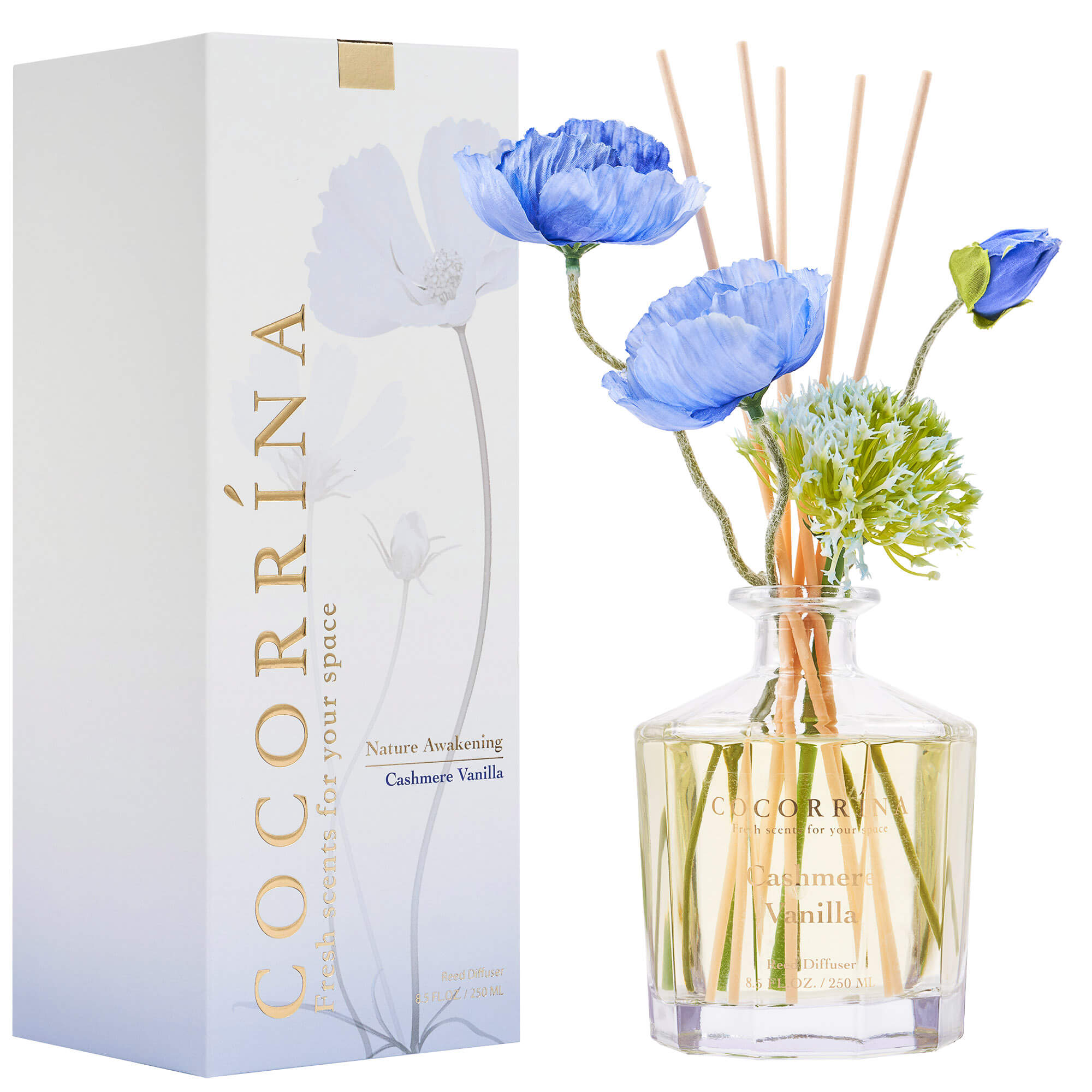 COCORRÍNA Cashmere Vanilla Master Flower Reed Diffuser Set