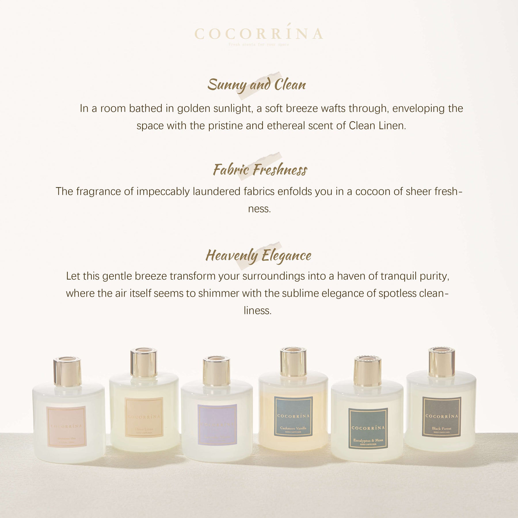 Cocorrína Clean Linen Reed Diffuser Set
