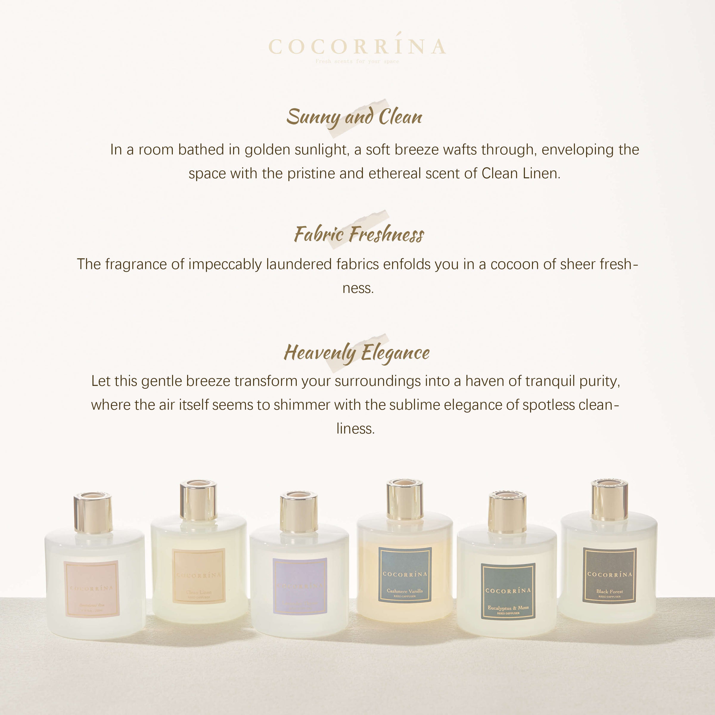 Cocorrína Clean Linen Reed Diffuser Set