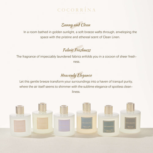 Cocorrína Clean Linen Reed Diffuser Set