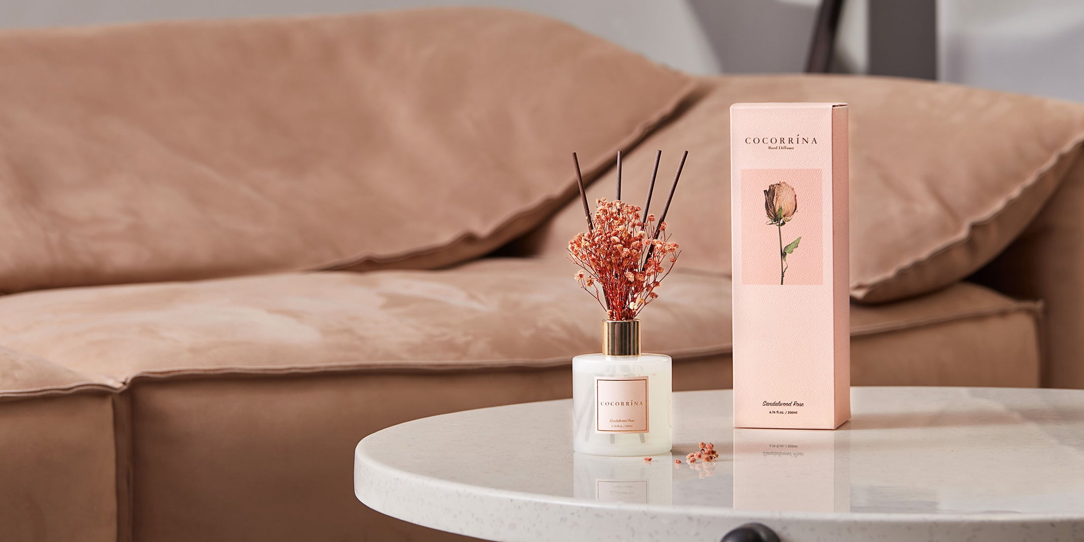 COCORRÍNA Clean Linen Simple Luxe Reed Diffuser Set
